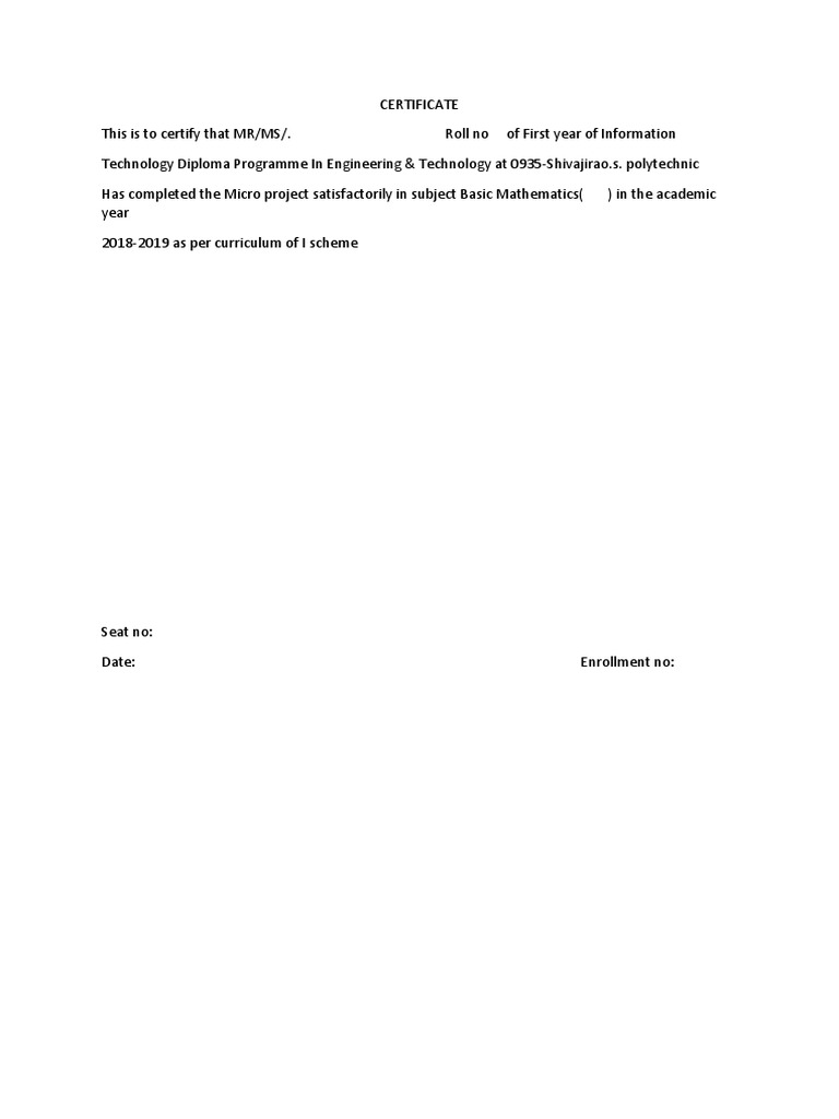 CERTIFICATE Bms | PDF | Engineering | Educational Stages