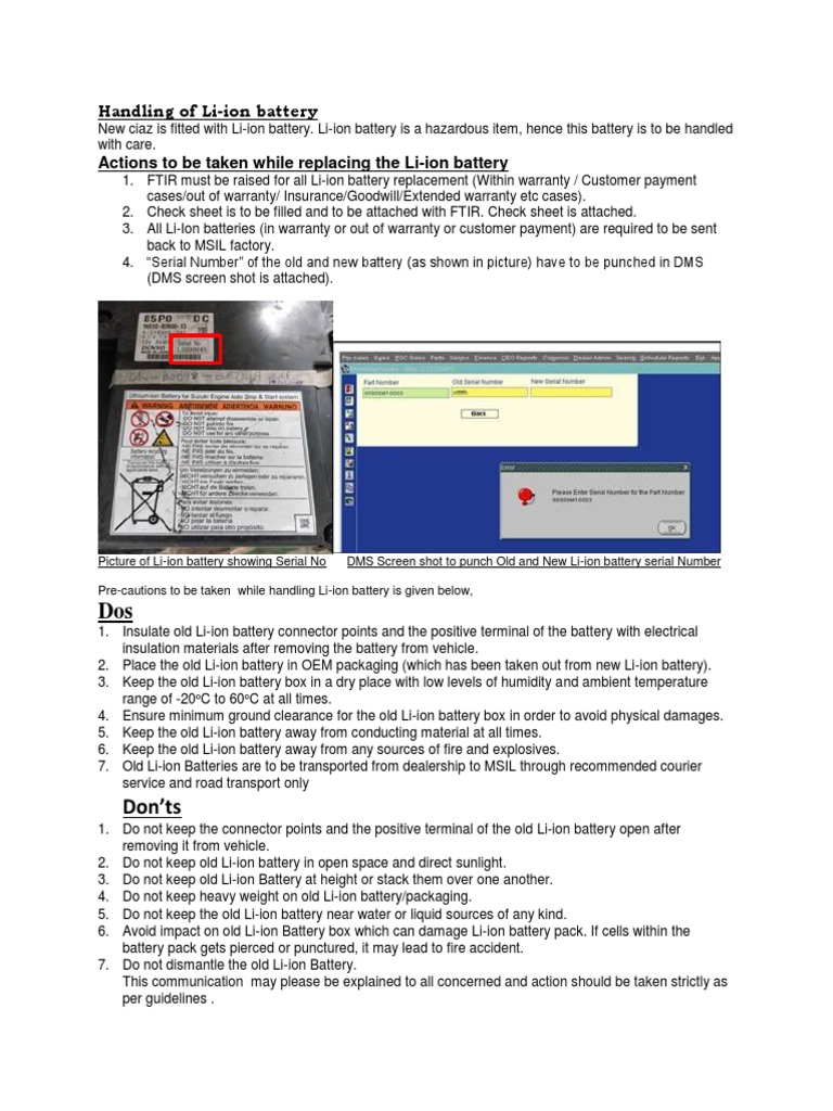 Handling of Li | PDF | Lithium Ion Battery | Manufactured Goods