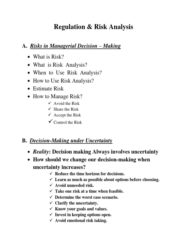 Regulation Analysis Outline | PDF | Power Of Attorney | Risk