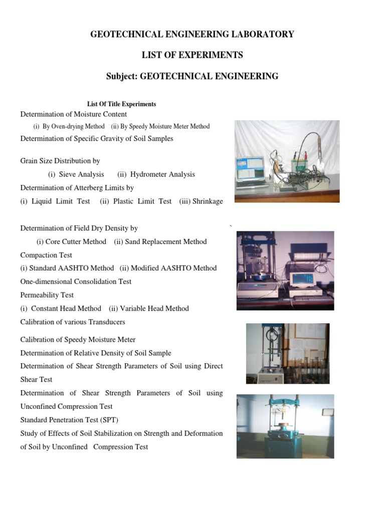 Geo Technical Engineering Laboratory | PDF