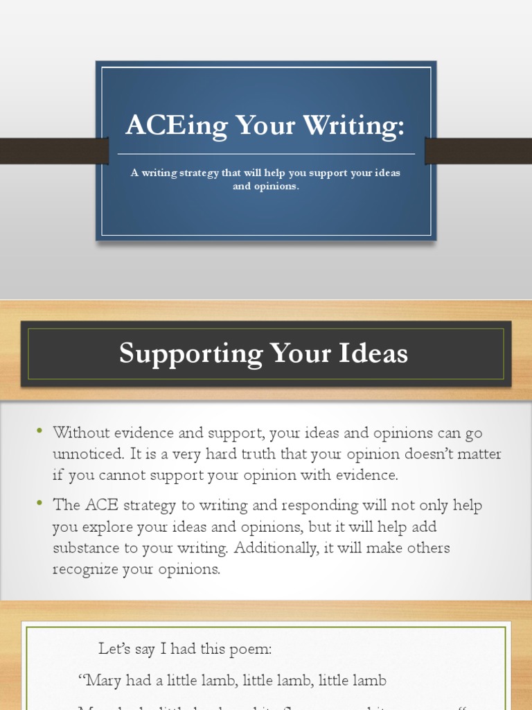 Writing Support with ACE Strategy | PDF | Question | Communication
