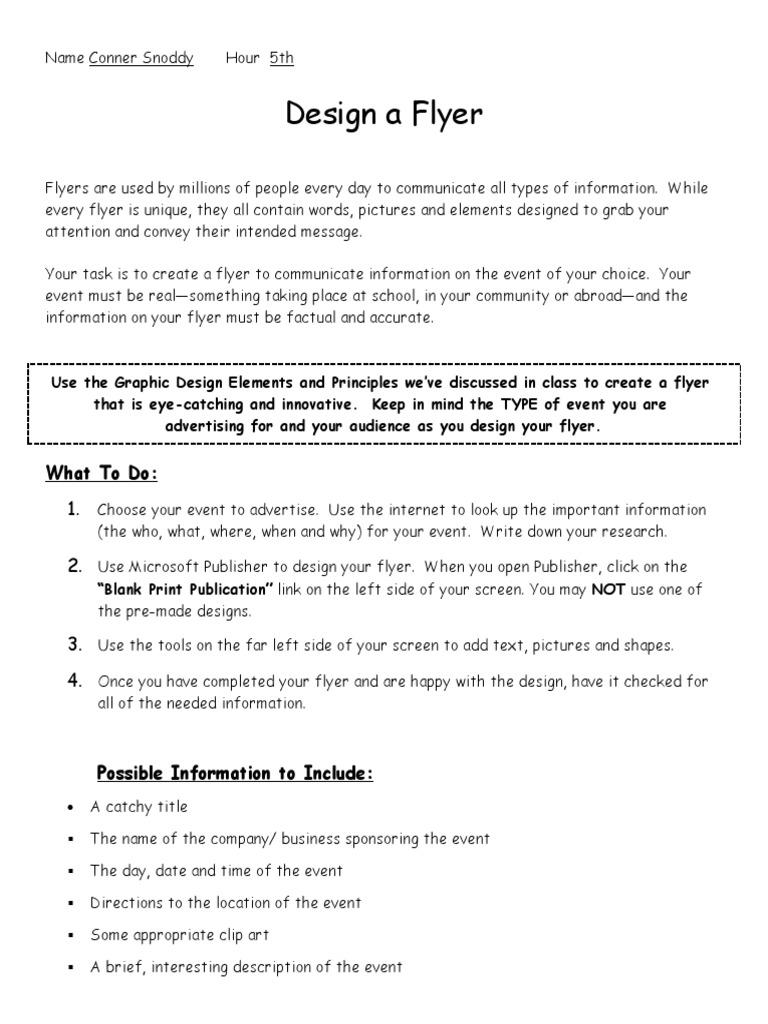 Design A Flyer 1 | PDF | Graphic Design | Design