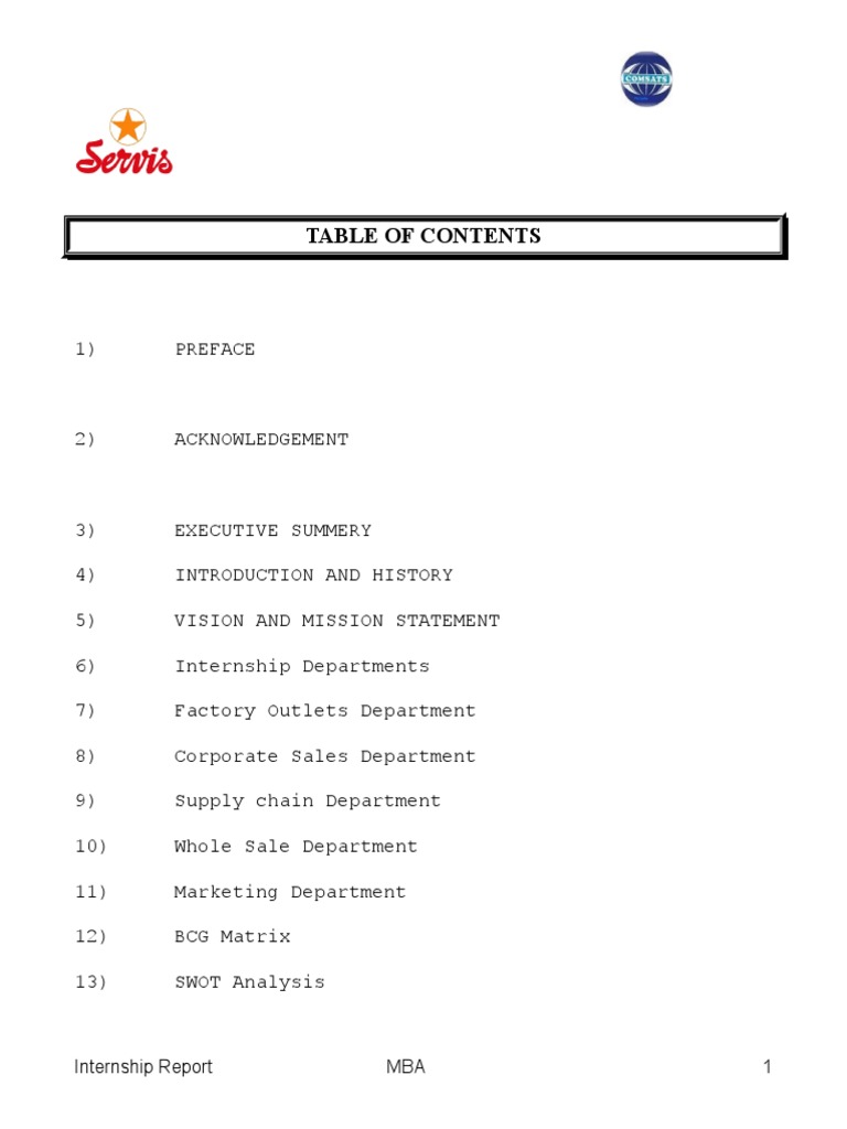 Service Internship Report | PDF | Retail | Business