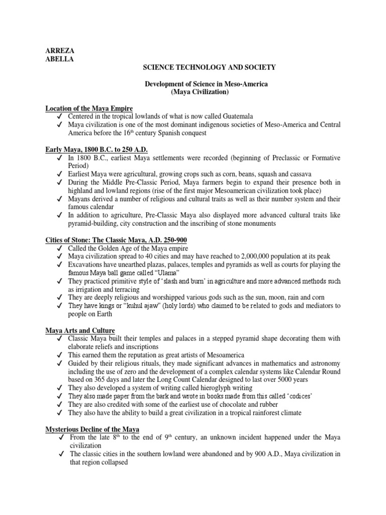 Maya Civilization (STS) | PDF | Maya Civilization | Mesoamerica