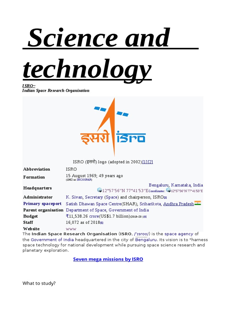 Science and Technology | PDF | Sun | Planetary Science