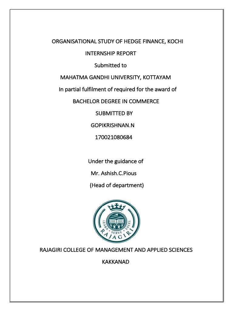 Internship Report | PDF | Stock Market | Stocks