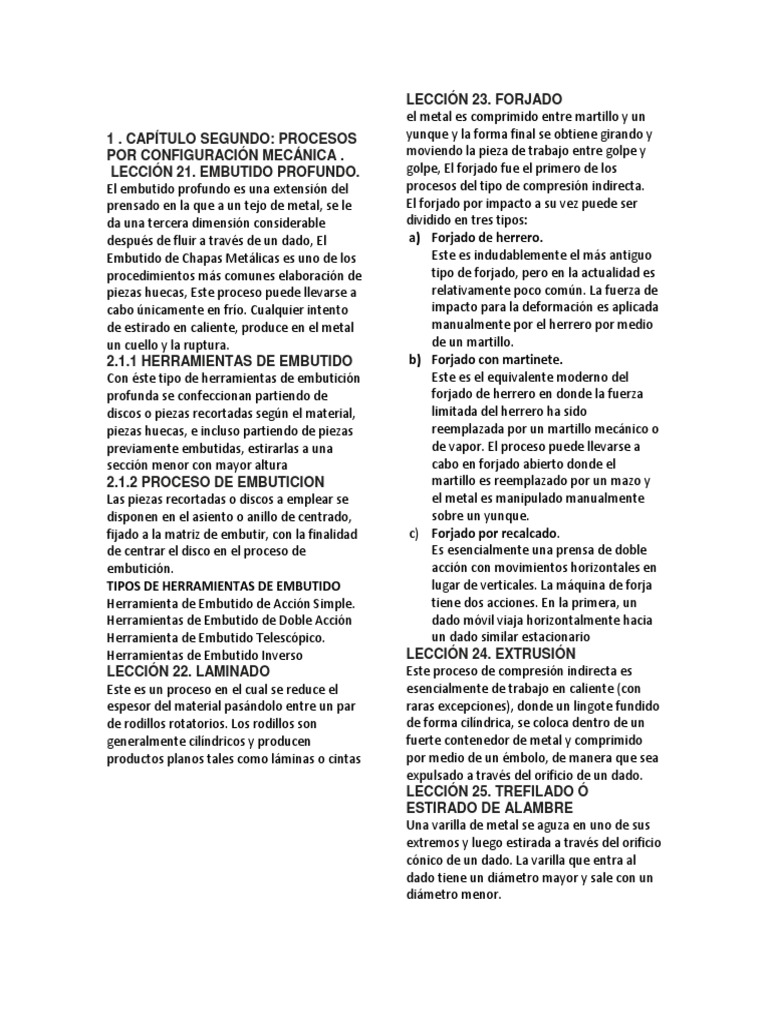 Embutido Profundo y Herramientas | PDF | Forjar | Soldadura