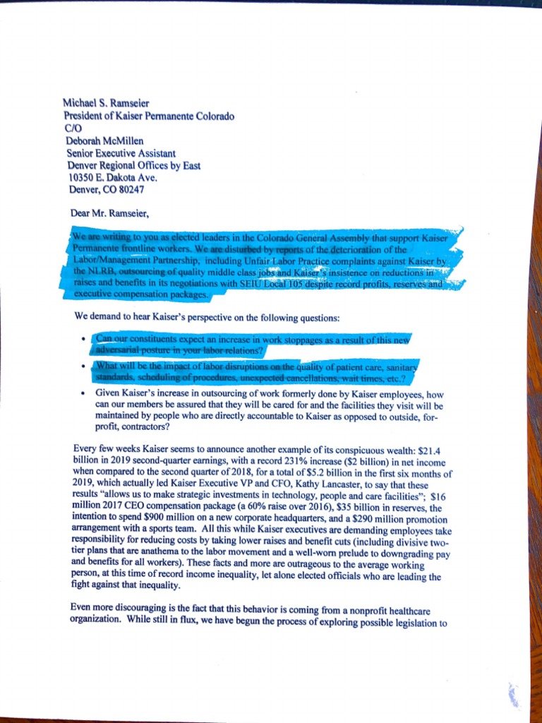 SEIU Letter Template