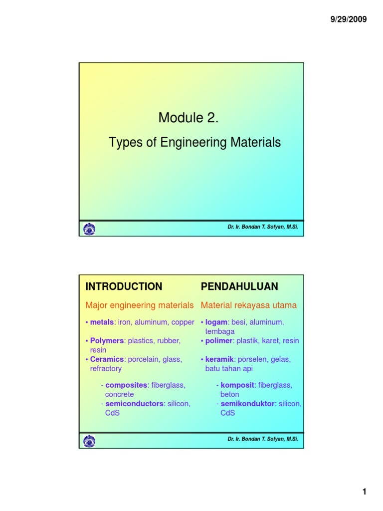 Type of Engineering Materials | PDF