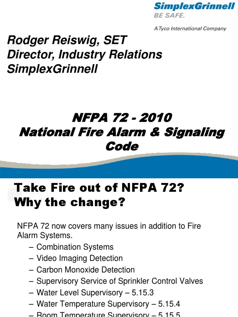 NFPA 72 2010 Update | PDF | Fire Sprinkler System | Electrical Engineering