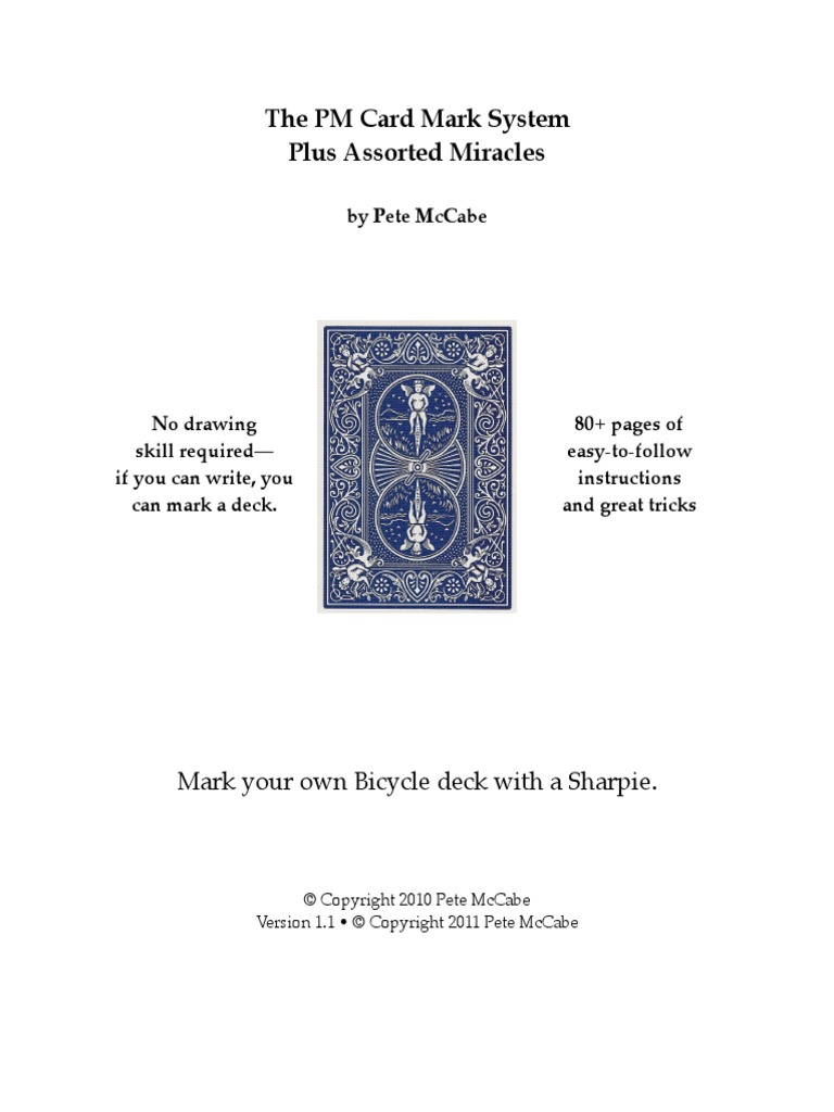PM Card Mark System PDF | PDF | Playing Cards | Magic (Illusion)
