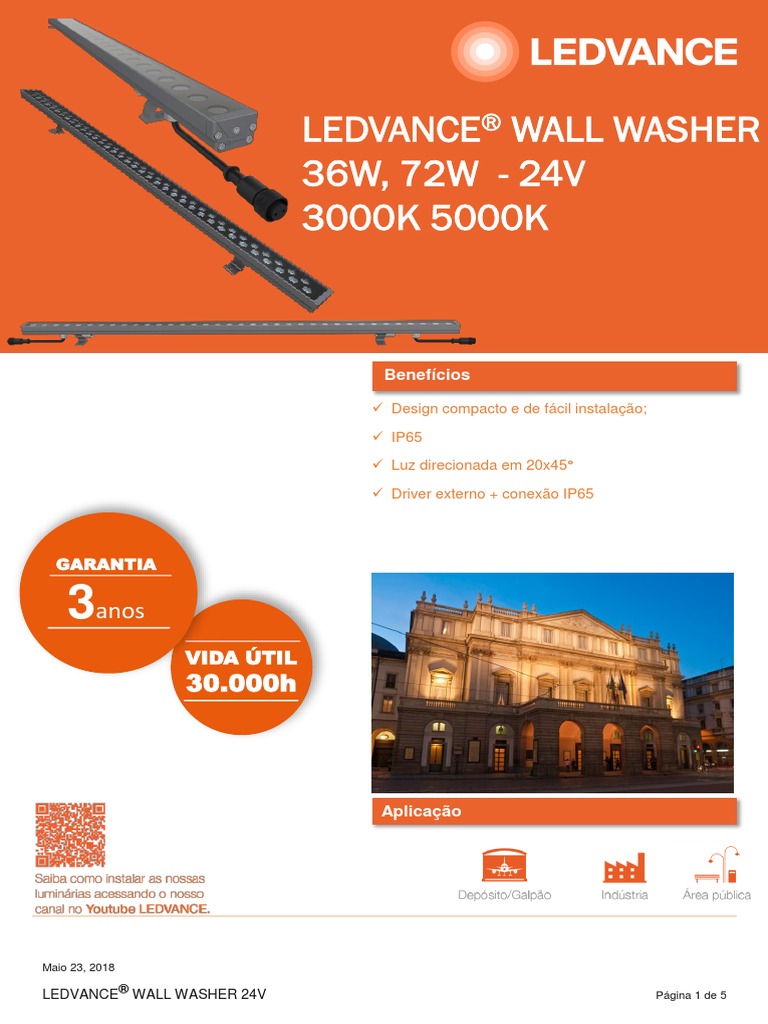 Data Sheet LEDVANCE® WALL WASHER (1) | PDF | Natureza
