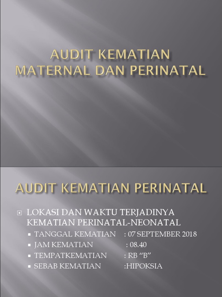 Audit Kematian Maternal Dan Perinatal | PDF