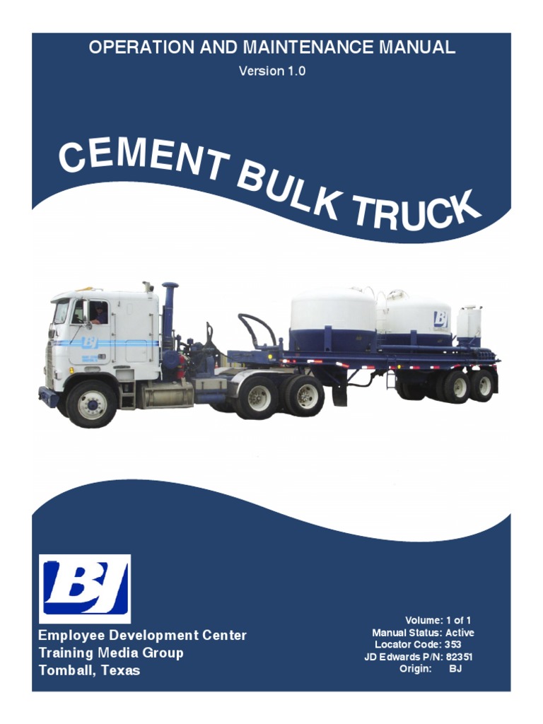 Cement Bulk Truck Op Manual v.1.0 (Web) | PDF | Casing (Borehole) | Truck