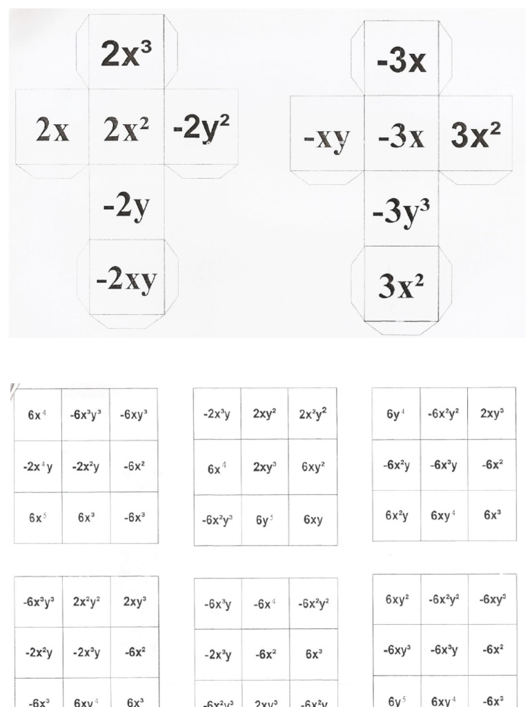 Bingo Do Produto Dos Monômios | PDF