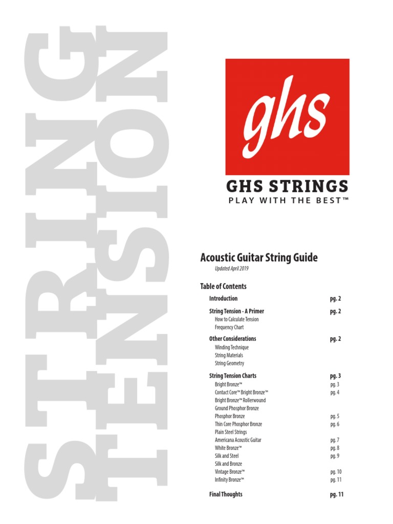 Ghs Acoustic Guitar String Guide | PDF | Hertz | String Instruments