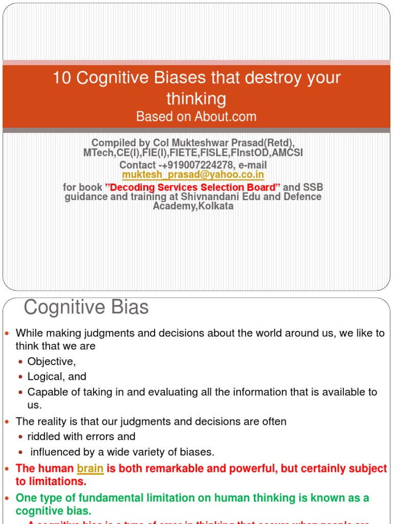 10 Cognitive Biases That Distorts Your Thinking | PDF | Bias | Memory