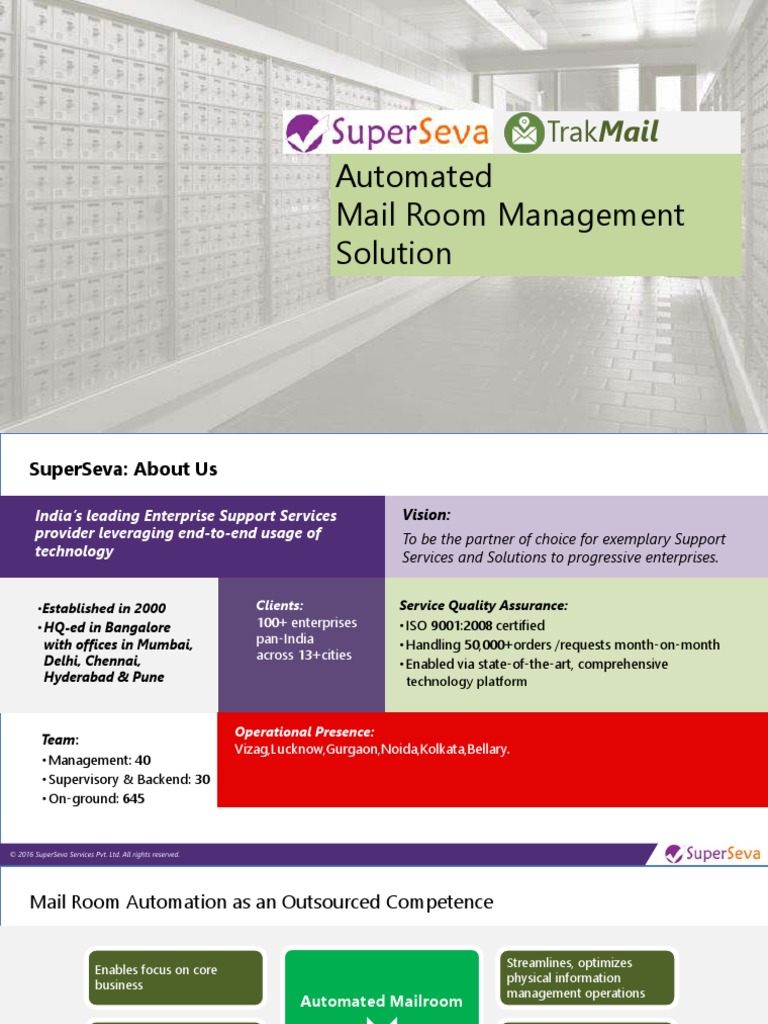 SuperSeva TrakMail Automated Mail Room Management - Mini | PDF ...