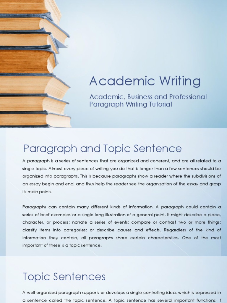 Academic, Business and Professional Paragraph Writing Tutorial | PDF ...