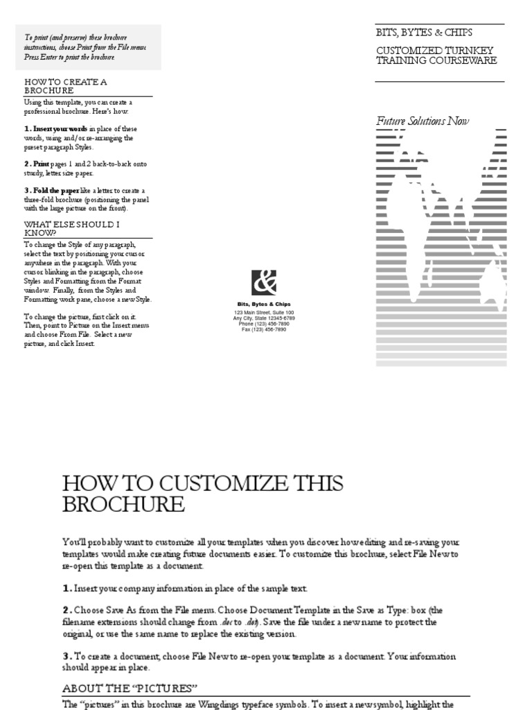 How to Create and Customize a Professional Brochure Template | PDF | Menu (Computing) | Paragraph