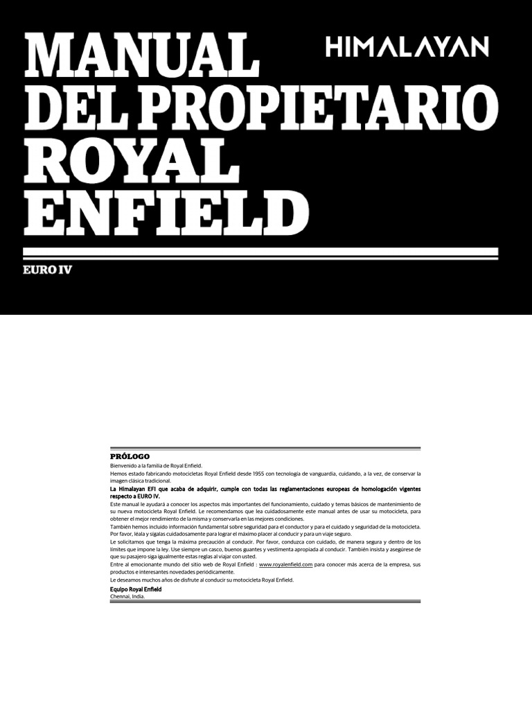 Manual Royal Enfield | PDF | Motocicleta | Diodo emisor de luz