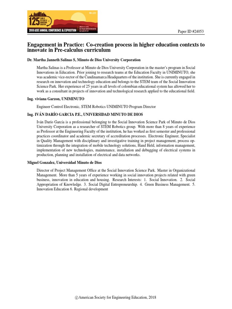 Engagement in Practice: Co-Creation Process in Higher Education ...