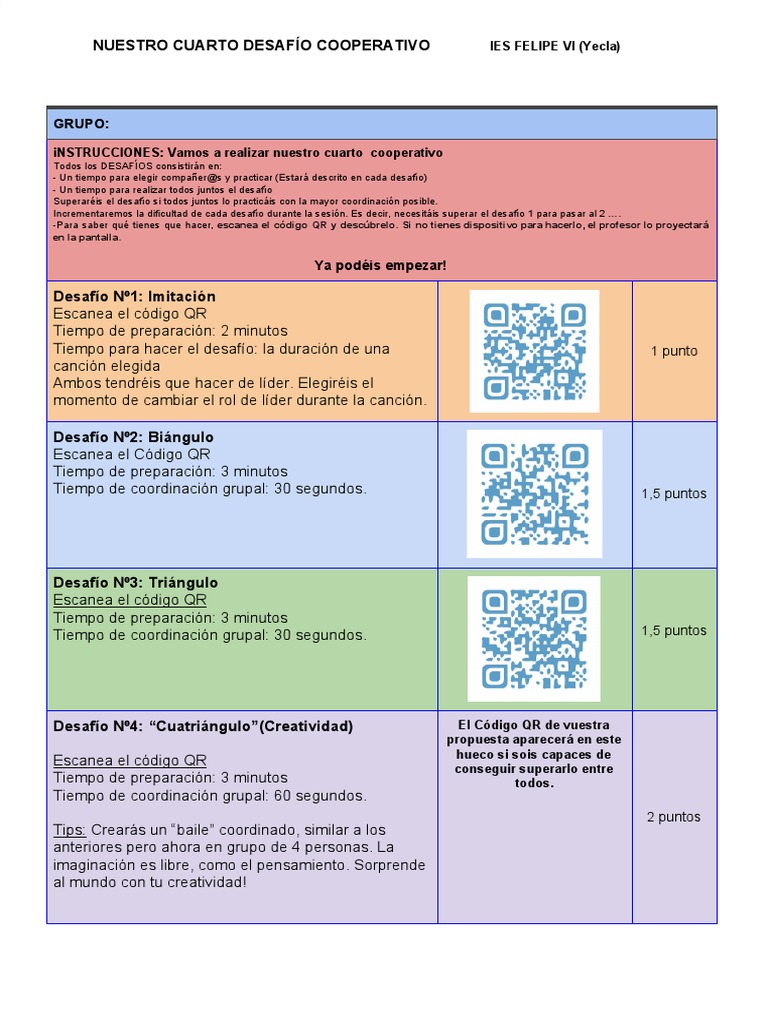 Codigos QR en Educación Física | PDF | Ocio | Deportes