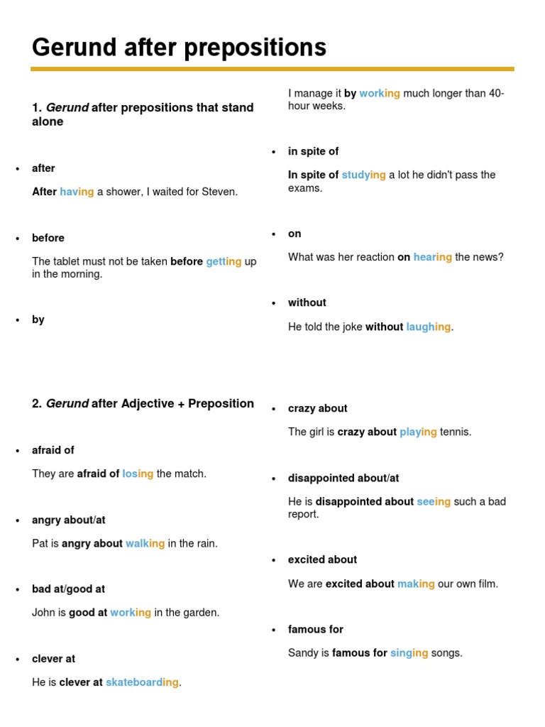 Gerund After Prepositions | PDF | Syntactic Relationships | Linguistic ...
