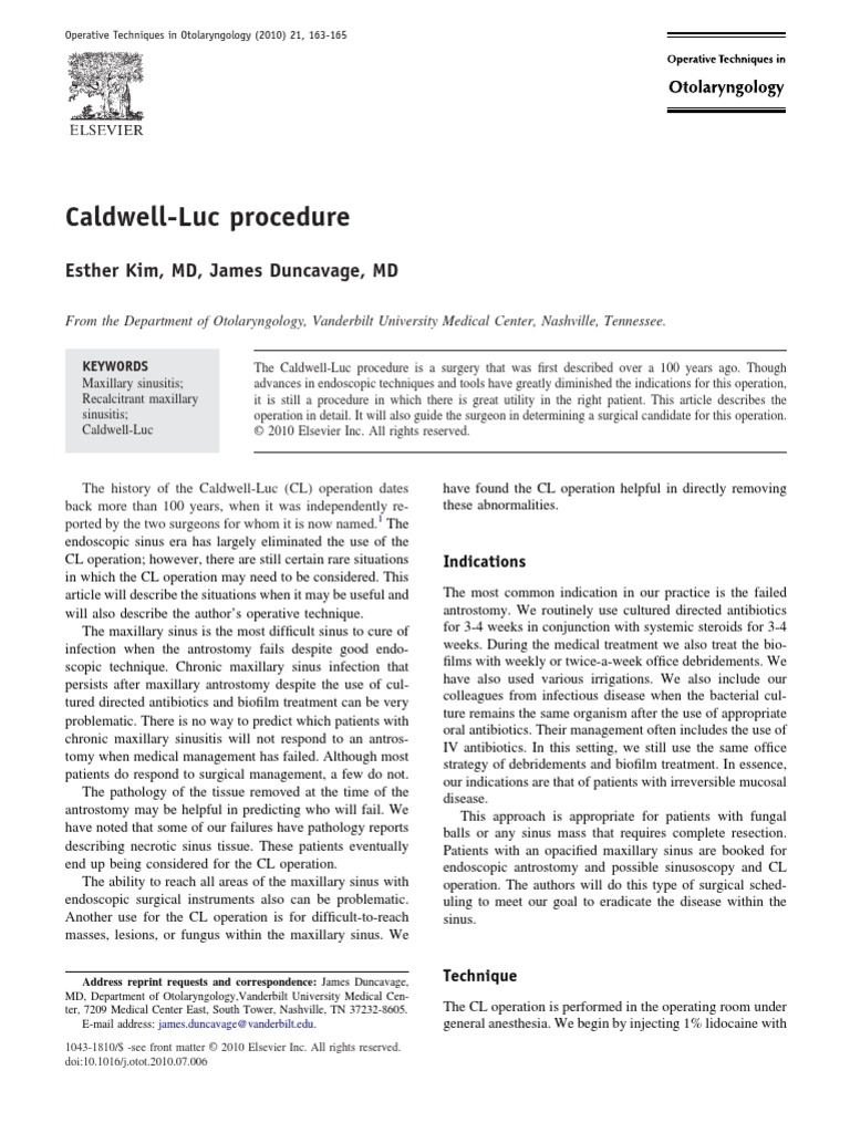 Caldwell Luc Incision | PDF | Surgery | Wound