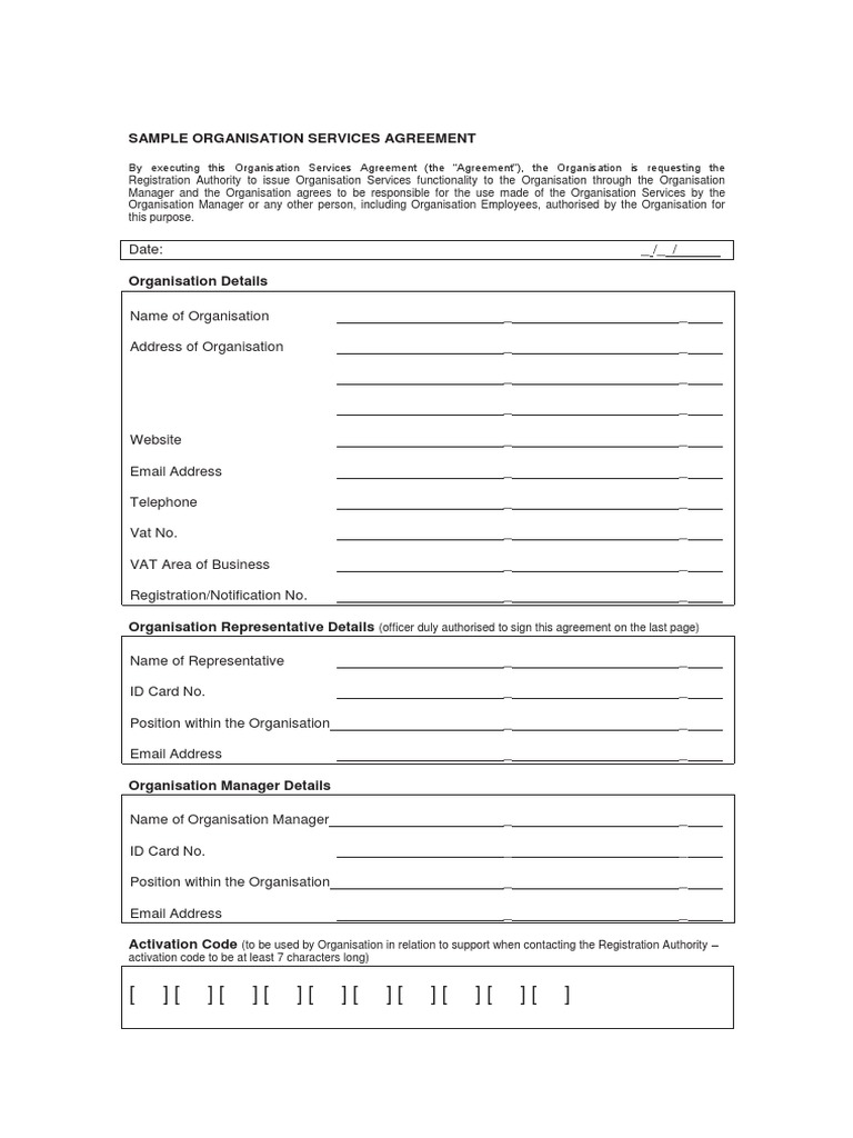Organisation Services Agreement Template | PDF | Business Law | Justice