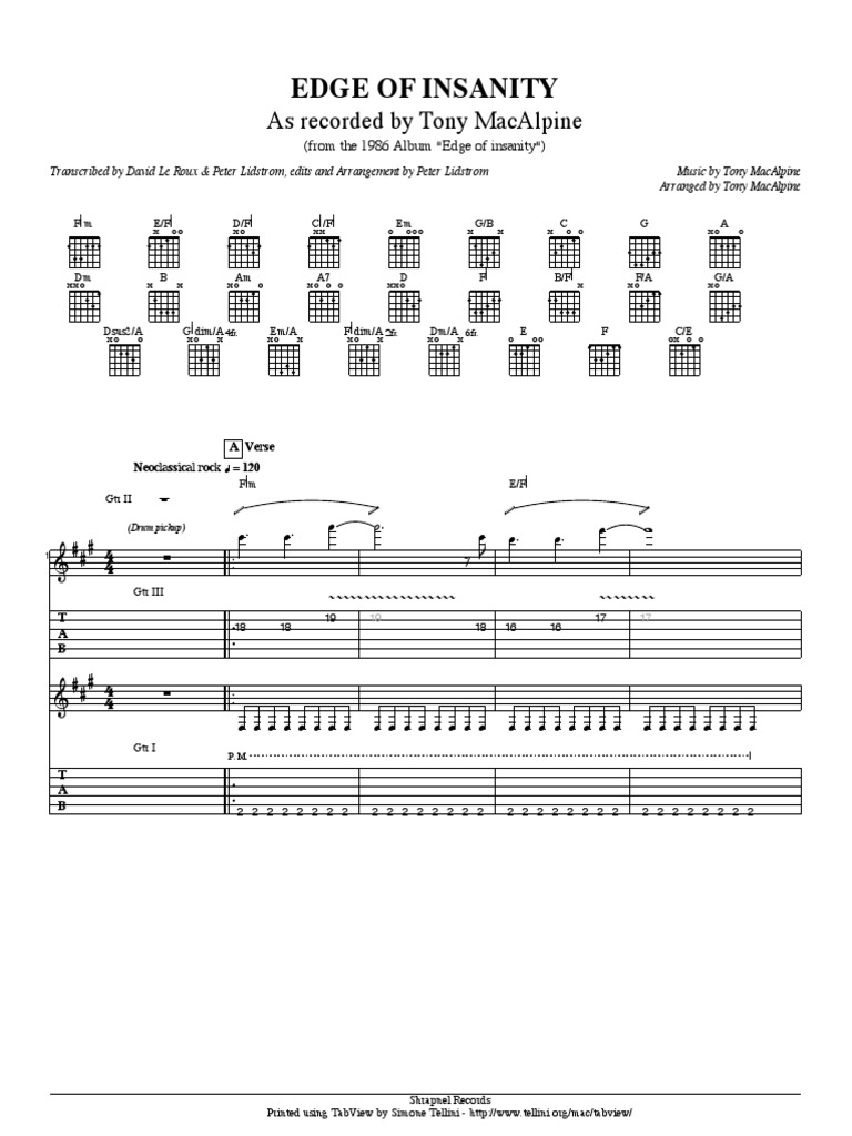 Tony MacAlpine - Edge of Insanity | PDF