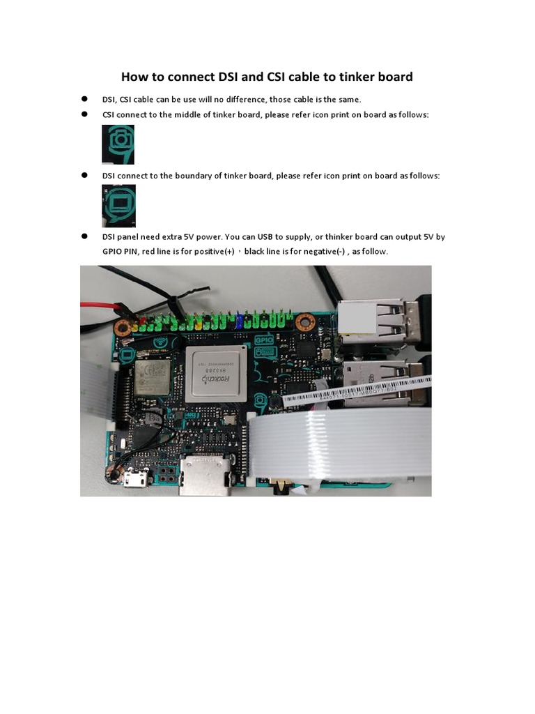 How To Connect DSI and CSI Cable To Tinker Board | PDF | Hdmi ...