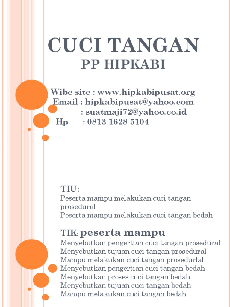Cuci Tangan Operasi, Jas, Sarung Tangan Hipkabi PDF | PDF