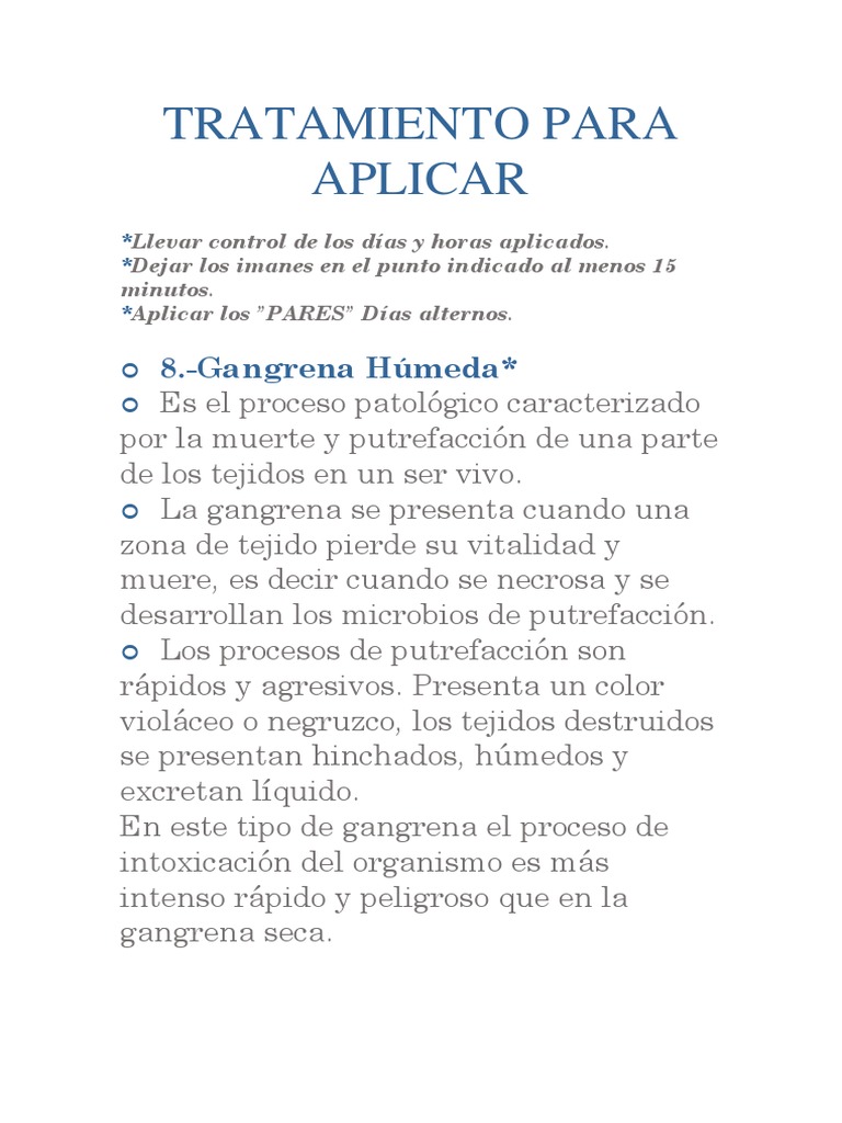 Tratamiento con Imanes para Gangrena Húmeda | PDF | Descomposición ...
