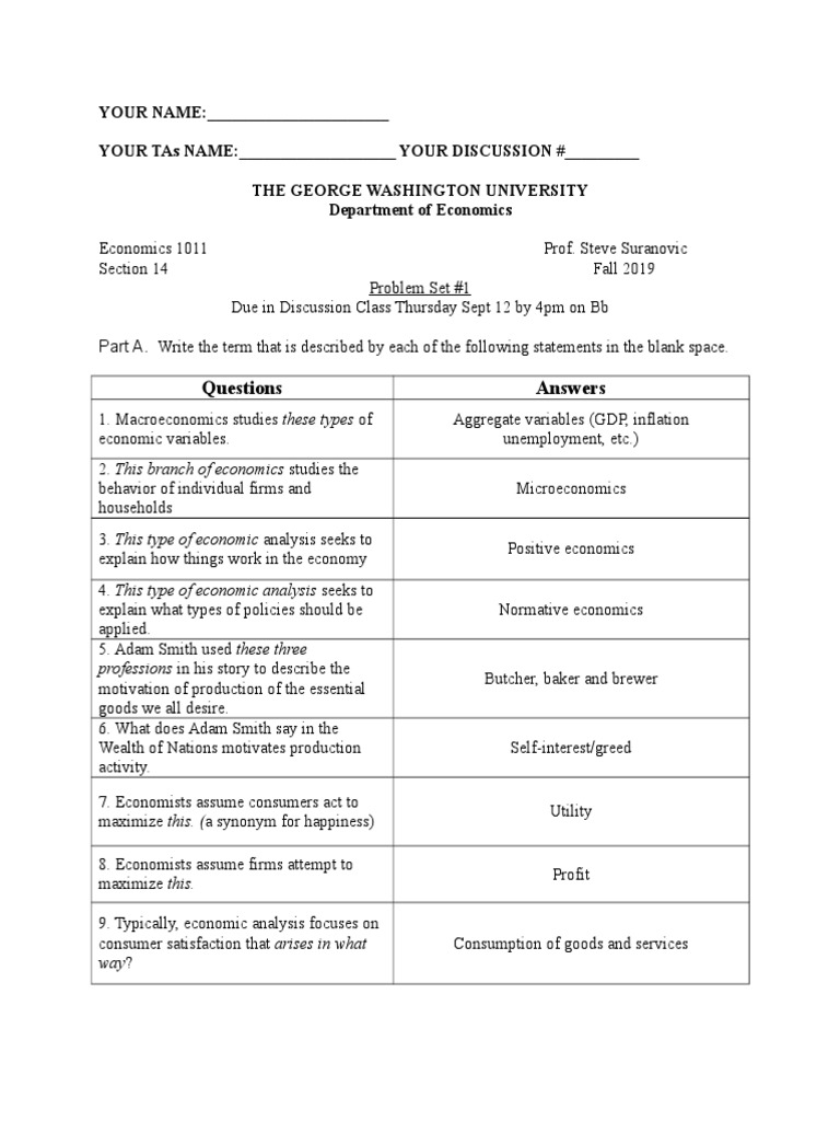 Problem Set 1. | PDF | Utility | Economics