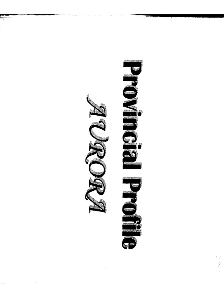 Provincial Profile of Aurora Province | PDF