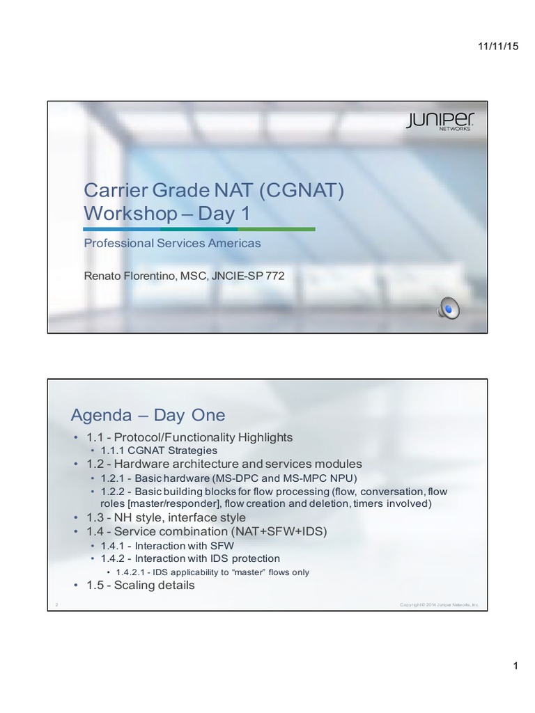 Carrier-Grade-NAT - (CGNAT) - Workshop - Day-1 | PDF | I Pv6 | Internet Protocols