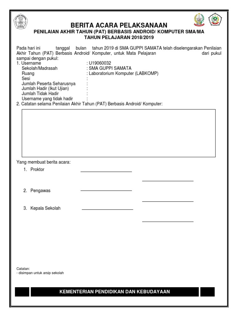 Contoh Berita Acara Pat | PDF