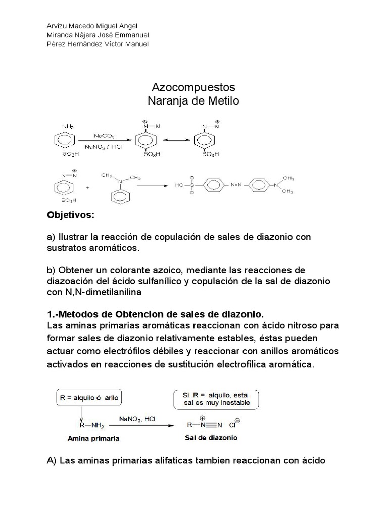 Previo Azocompuestos | Descargar gratis PDF | Compuestos químicos ...