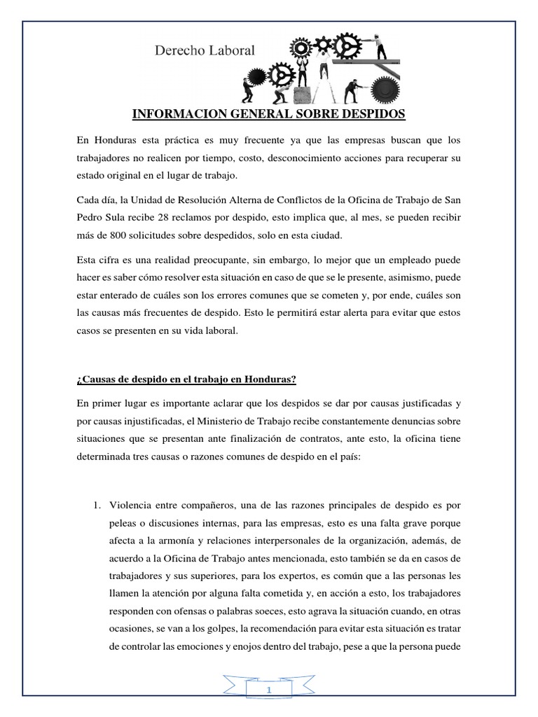 Acciones Despido Directo e Indirecto (Autoguardado) | PDF | Estatuto de ...