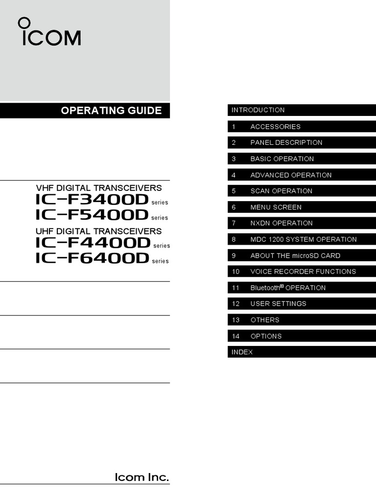 Icom IC-F5400D OpS MAn | PDF | Electrical Connector | Icon (Computing)