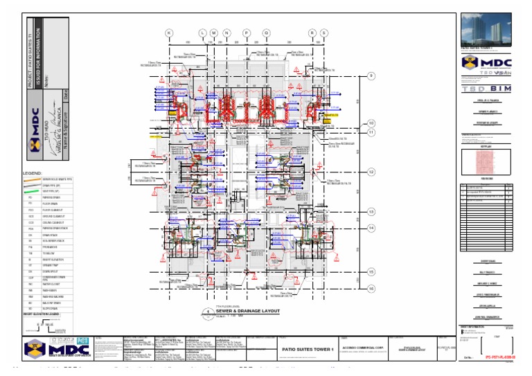 Ifc-Pst1-Pl-0008 1 - 1 - 7TH Floor Sewer & Drainage Layout PDF | PDF