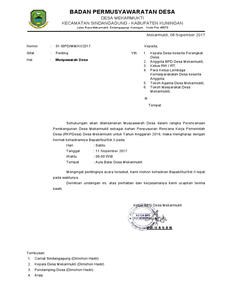 Undangan Musdes BPDfinal | PDF