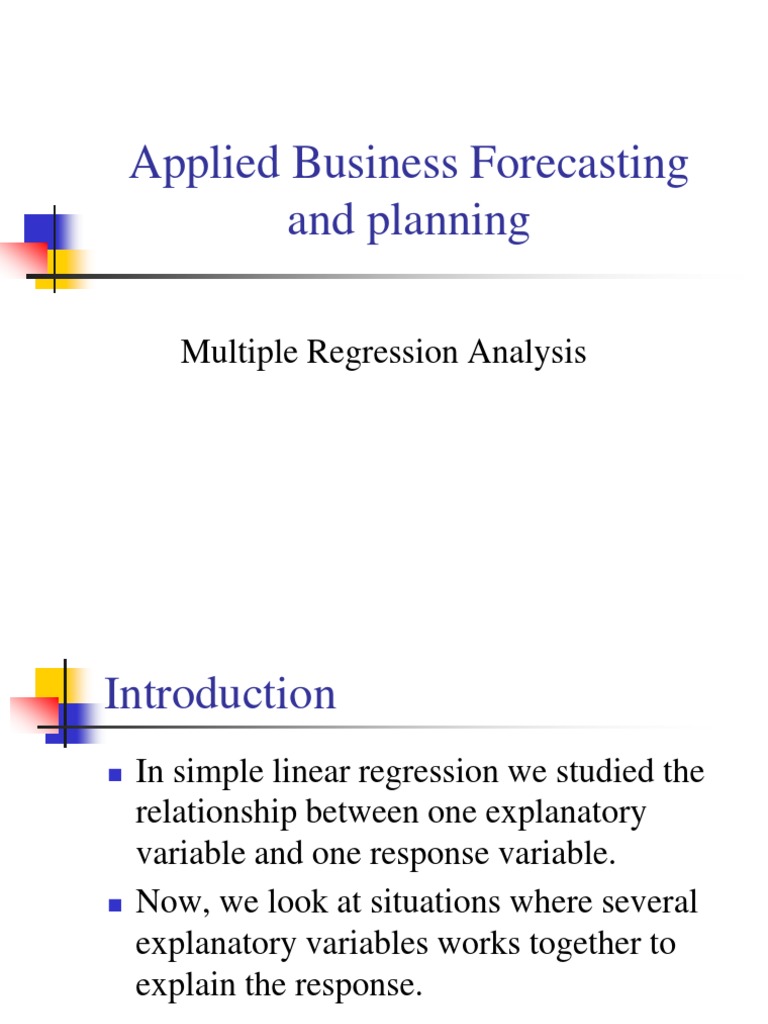 Applied Business Forecasting and Planning: Multiple Regression Analysis | PDF | Errors And ...