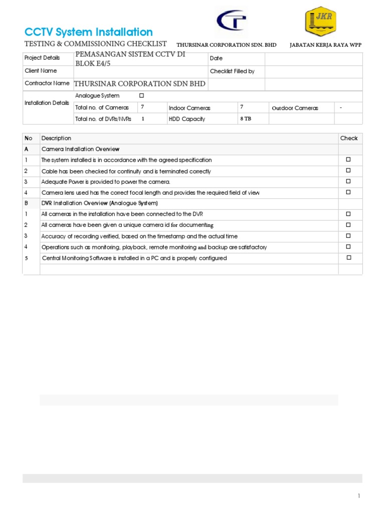 CCTV System Installation | PDF | Digital Video Recorder | Camera