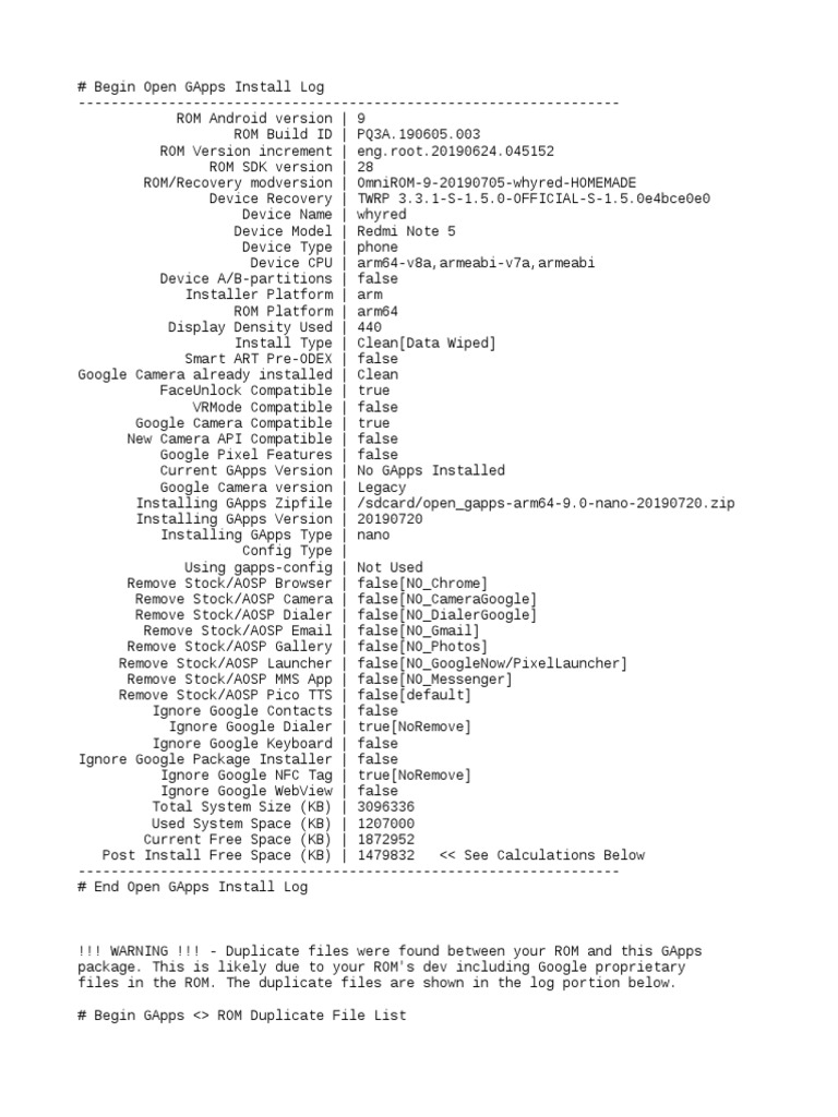 Open Gapps Log | PDF | Android (Operating System) | Mobile Linux