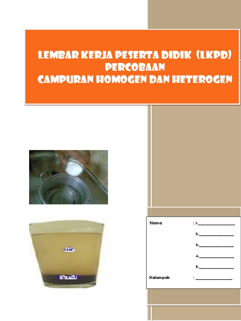 LKPD Campuran Homogen Dan Heterogen | PDF