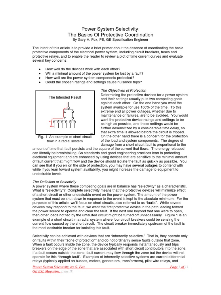GE Protection Selective | PDF | Relay | Fuse (Electrical)