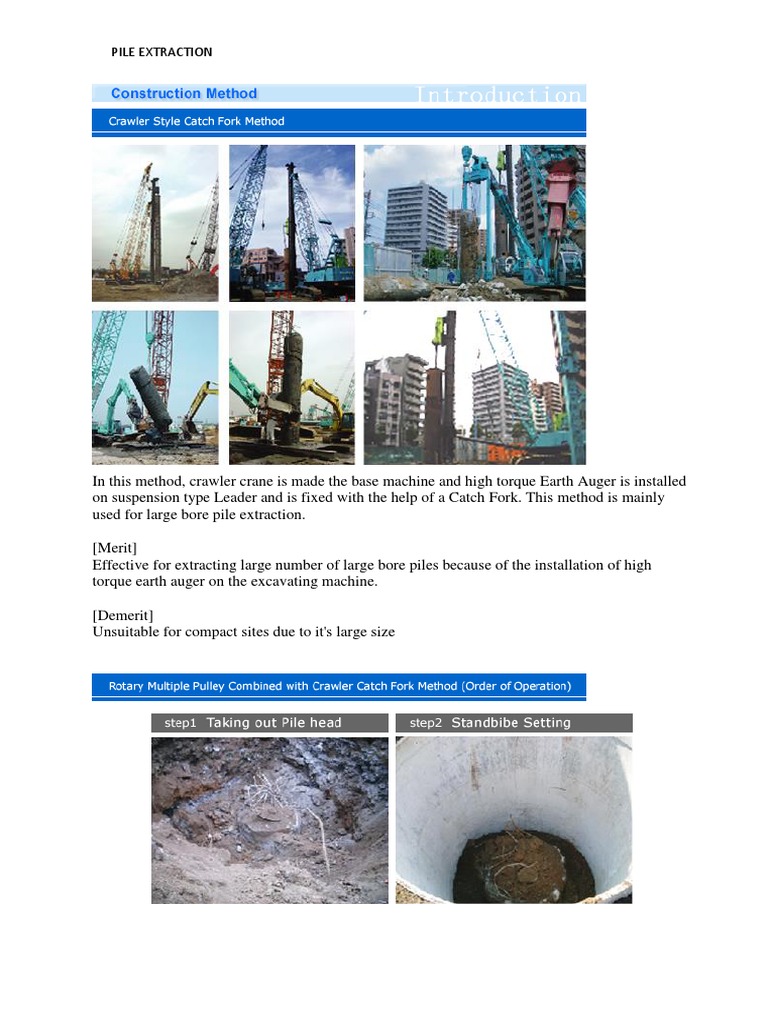 Pile Extraction | PDF | Deep Foundation | Crane (Machine)