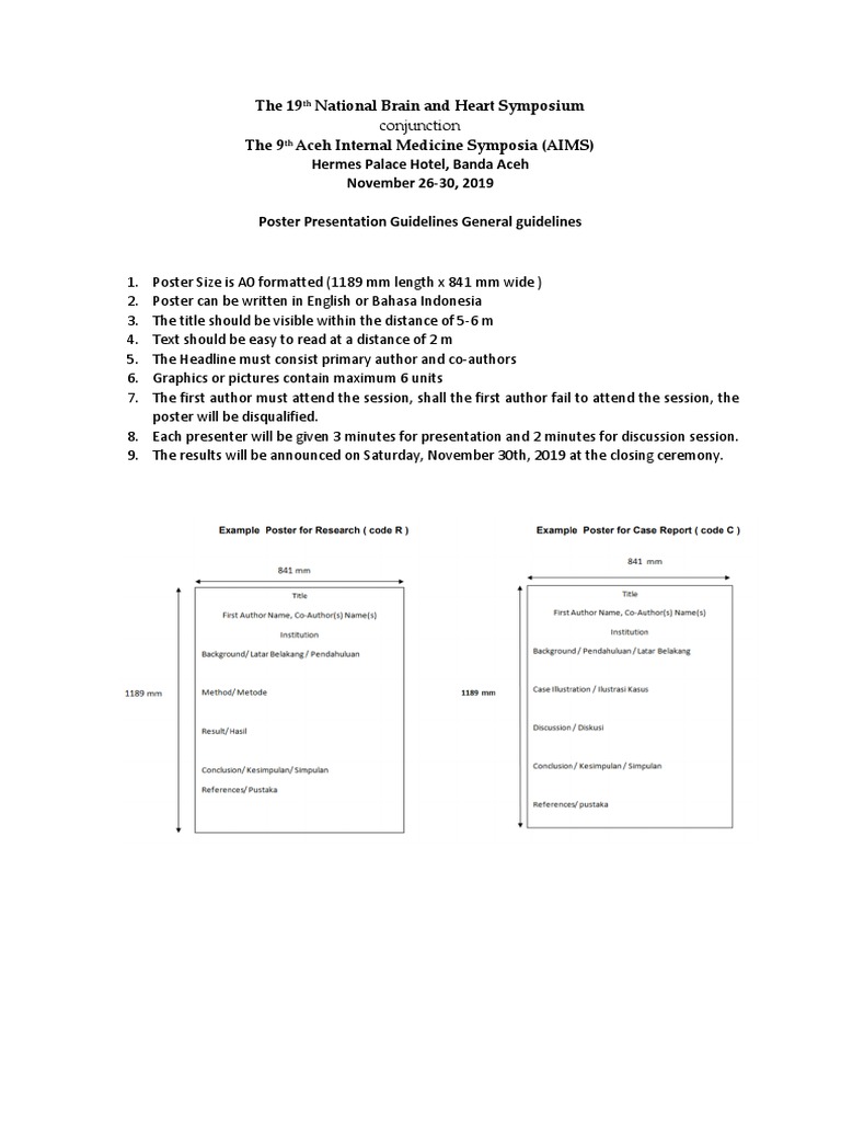 Poster Presentation Guidelines for AIMS | PDF